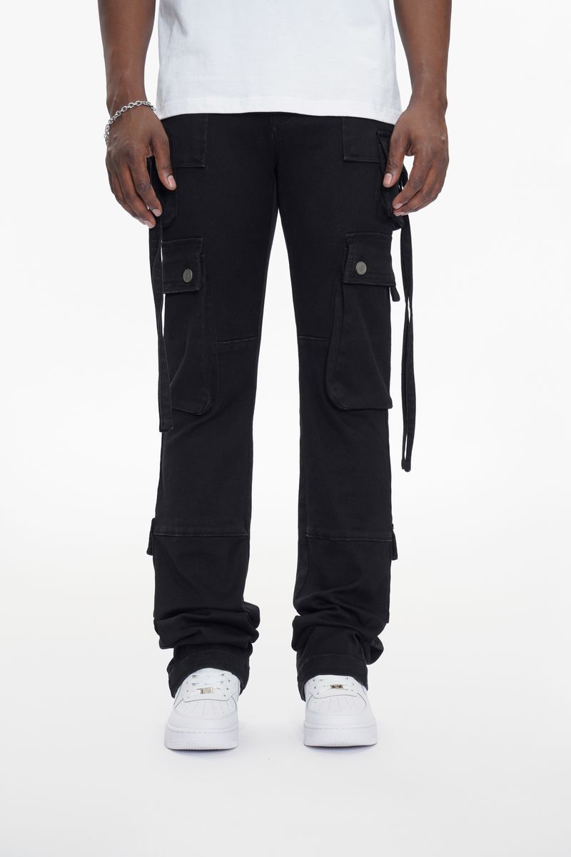 Anom Jet Black Stacked Jeans – Prestige Collections