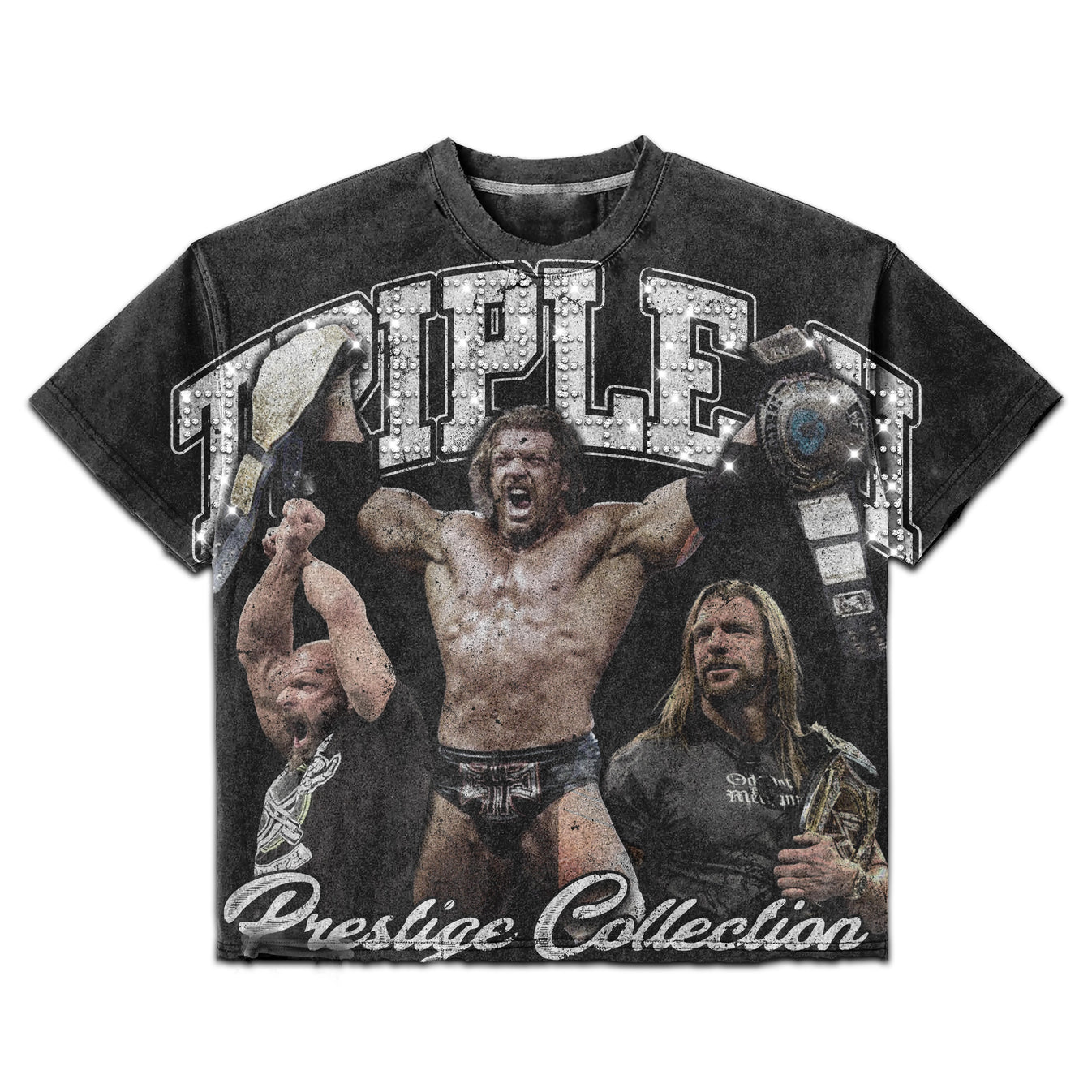 Triple H Rhinestone Tee – Prestige Collections